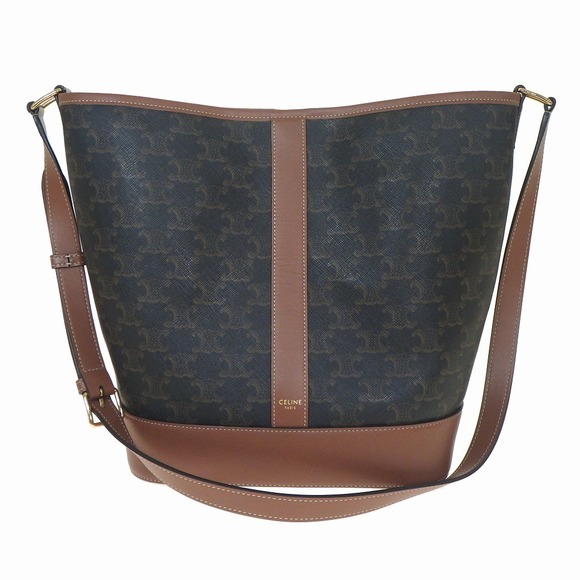 Celine | Bags | Celine Medium Bucket Bag Triomphe Canvas Tan | Poshmark